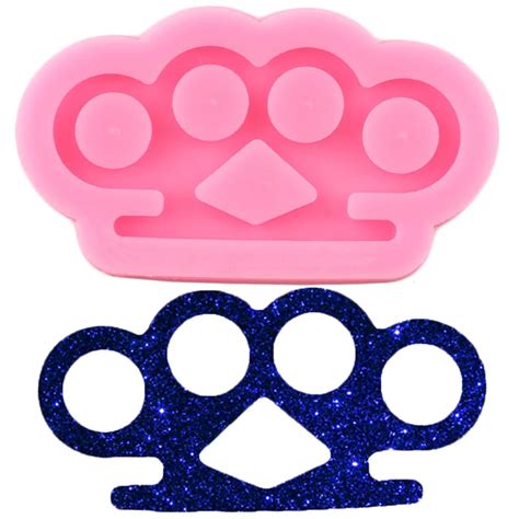 Shiny Mini Brass Knuckles Shape Silicone Molds Diy Epoxy Resin