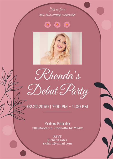 Debut Invitation Card Ideas