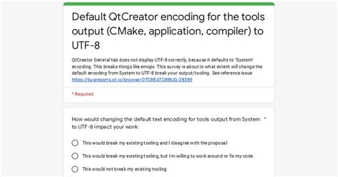 Survey Default Qtcreator Encoding For Tools Output Cmake Application