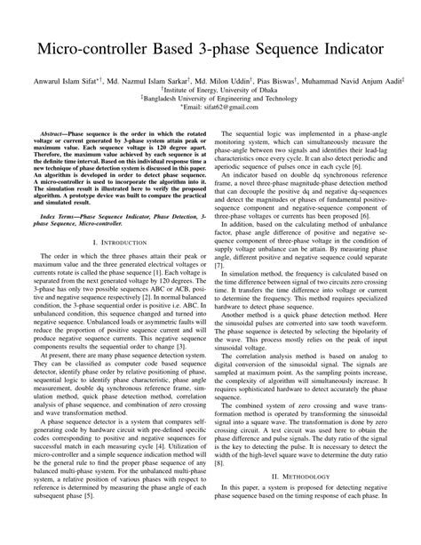 Pdf Micro Controller Based 3 Phase Sequence Indicator
