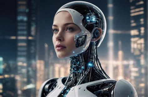 Premium Photo Futuristic Woman With Augmented Reality Interface