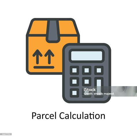 구획 계산 벡터 채우기 윤곽선 아이콘 디자인 그림입니다 배송 및 배송 기호 흰색 배경 Eps 10 파일 계산기에 대한 스톡 벡터