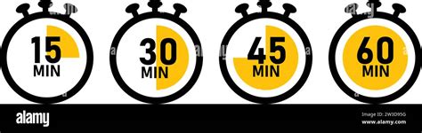 Timer Icon Set Yellow Stopwatch Stock Vector Image And Art Alamy