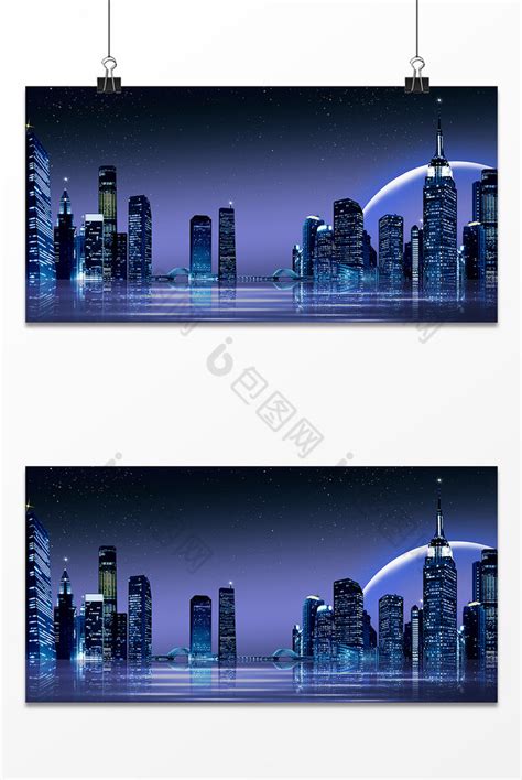 城市夜景城市剪影模板 包图网