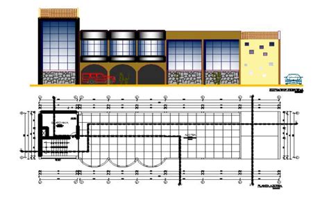 Architectural Building Plan And Elevation Details Dwg File