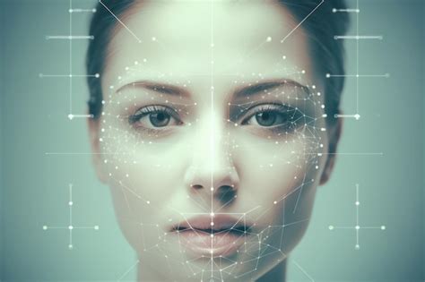 Premium Ai Image Innovation And Technology Woman Face Is Scanned For Facial Recognition And