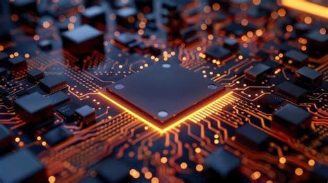 Premium Photo Glowing Computer Chip And Futuristic Cpu Motherboard Abstract Technological