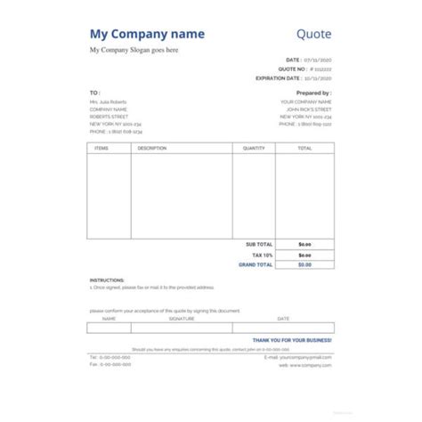 Quotation Templates PDF DOC Excel Free Premium Templates