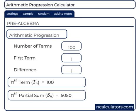 Sum Of Arithmetic Sequence Calculator