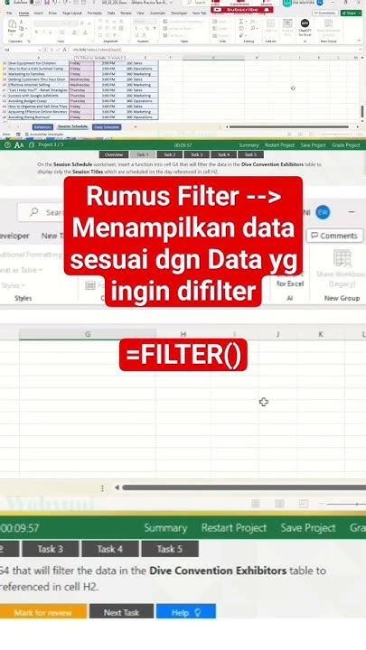 Rumus Filter Menampilkan Data Sesuai Dgn Data Yg Ingin Difilter Excel Shorts Exceltutorial