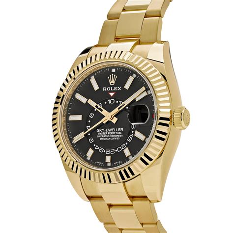 Rolex Sky Dweller Yellow Gold Black Dial 326938 For Sale At 1stdibs