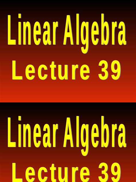Lecture 39 Pdf Basis Linear Algebra Linear Subspace