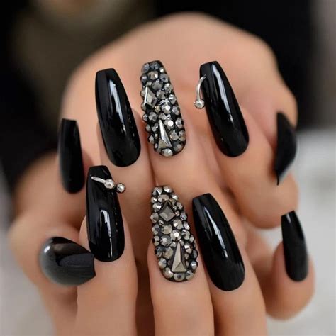 Womens Sexy Black Nails