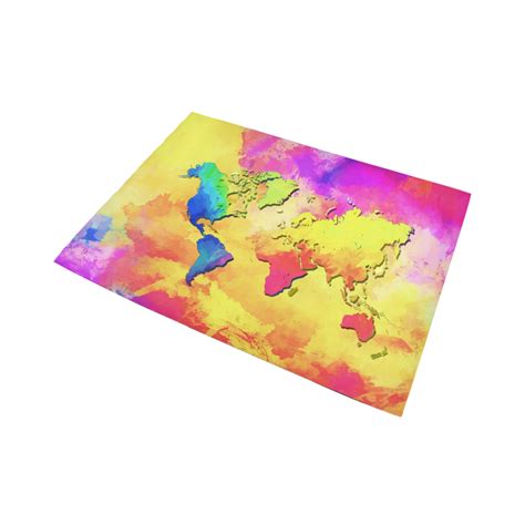 World Map Colors Map Worldmap Area Rug7x5 Id D2067213