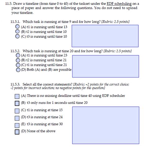 Solved 11 Consider The Following Real Time Tasks And A