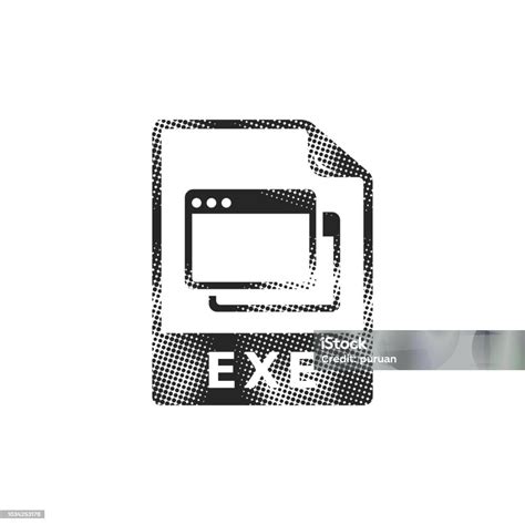 Halftone Icon Executable File Format Stock Illustration Download