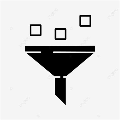 Data Filtering System Glyph Icon Technology Analyzing Digital Png