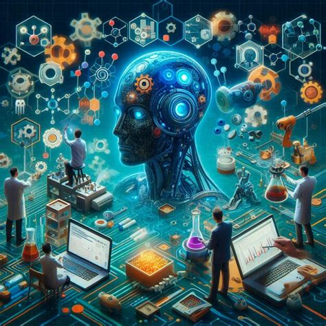 Unleashing The Power Of Artificial Intelligence In A Futuristic Laboratory With Scientists