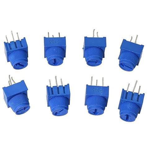 3386p 3pin Trimpot Potentiometer Fmhxg 8pcs 10k Ohm Blue Breadboard Trim Potentiometer With Knob