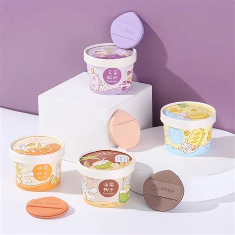 1 팩 데몬 아이스크림 에어 쿠션 블렌더 퍼프 리퀴드 파운데이션 Bb 크림 파우더 스폰지 소프트 양면 메이크업 도구 2