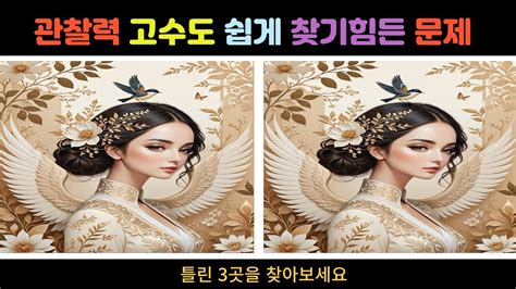 【틀린그림찾기다른그림찾기】 관찰력 고수도 쉽게 찾기힘든 문제 【가로 화면집중력 향상기억력 강화】spot The Difference Find The