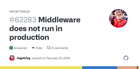 Middleware Does Not Run In Production · Vercel Nextjs · Discussion 62283 · Github
