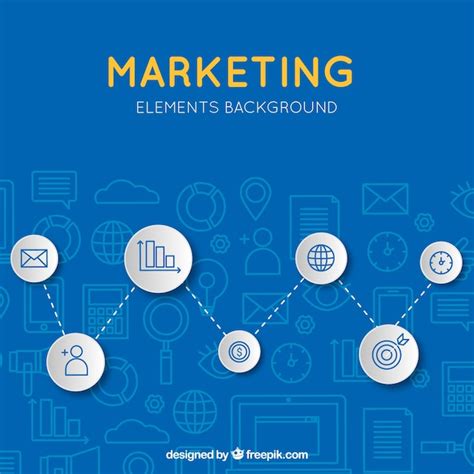 Fondo De Marketing Azul Moderno Vector Premium
