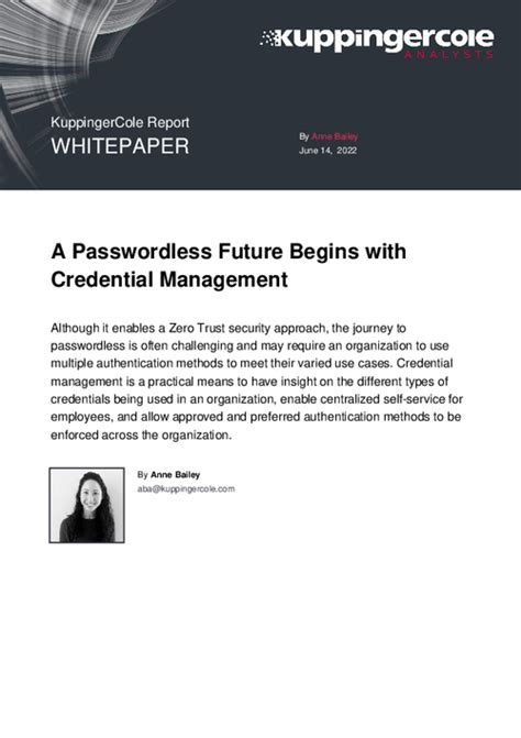 A Passwordless Future Begins With Credential Management