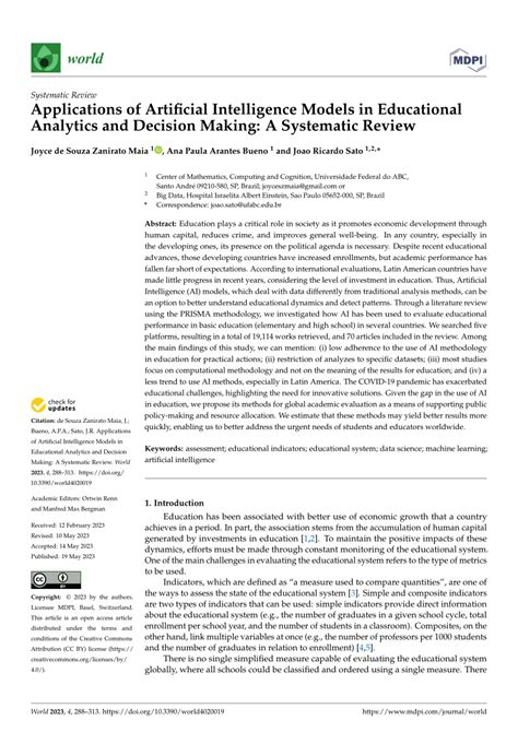 Pdf Applications Of Artificial Intelligence Models In Educational