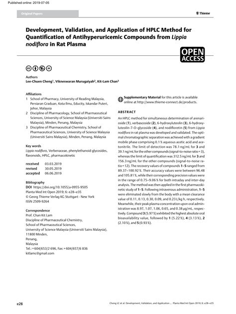 pdf development validation and application of hplc method for