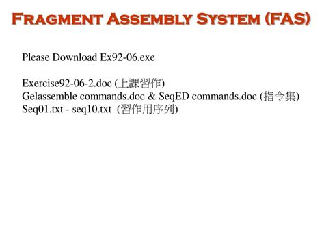 Ppt Dna Sequence Analysis And Fragment Assembly System Fas