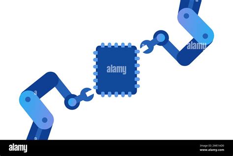 Lithography Chip Production Manufacturing Microchip Robot Arm Precision Working Technology Stock