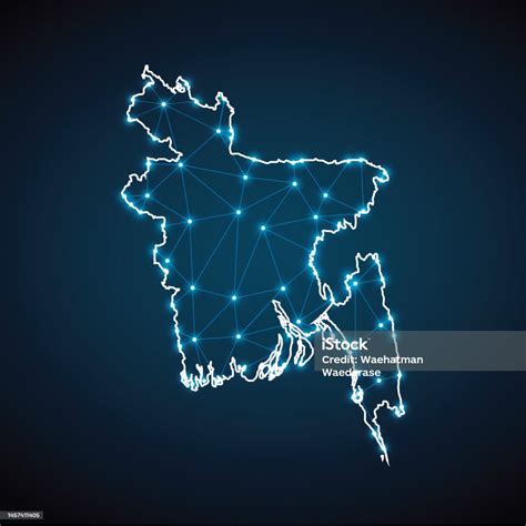 다각형 와이어 프레임 낮은 폴리 메쉬에서 방글라데시의지도 0명에 대한 스톡 벡터 아트 및 기타 이미지 0명 3차원 형태 가리키기 Istock