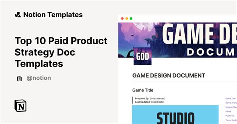 Top 10 Paid Product Strategy Doc Templates Notion Template Marketplace