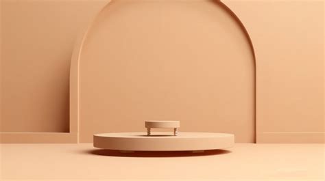 제품 기능은 중립 배경 3d 렌더링에 스탠드를 갖춘 세련된 베이지 연단 받침대 배경 Png  무료 다운로드 Pikbest