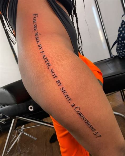 Bible Verse Leg Tattoos