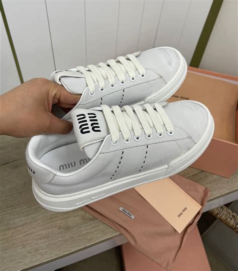 Купить кеды женские Miu Miu Bms 116257 в Москве Интернет магазин брендовых товаров