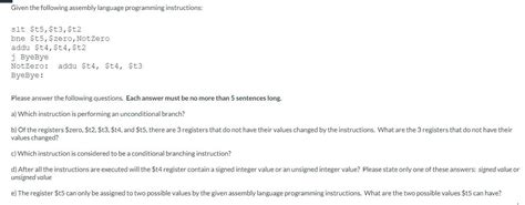 Solved Given The Following Assembly Language Programming