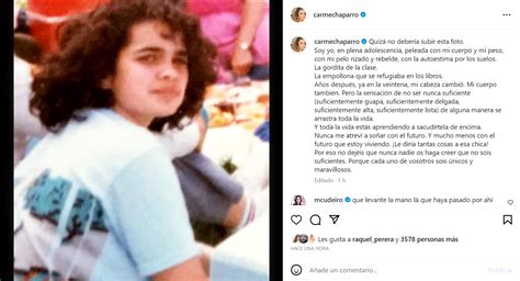 Carme Chaparro Desvela Su Sorprendente Cambio Físico Con Una Imagen De Cuando Era “la Gordita De