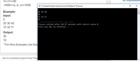 Geeksforgeeks Solution For Middle Of Three