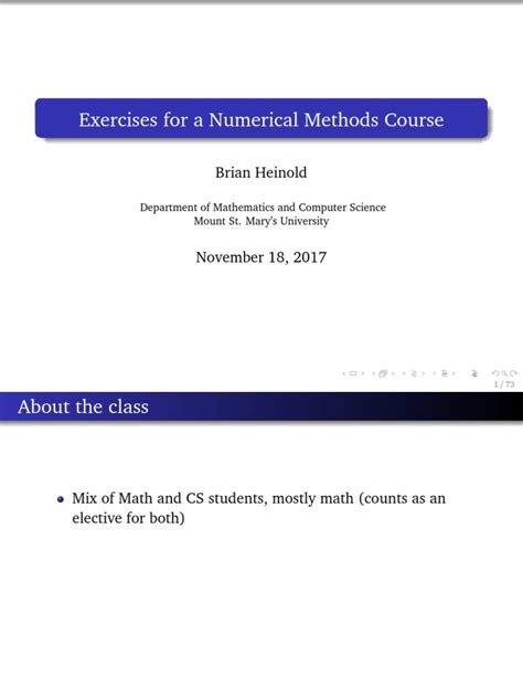 exercises for a numerical methods course brian heinold pdf numerical analysis spreadsheet