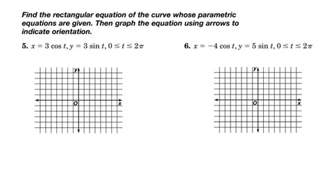 Solved Find The Rectangular Equation Of The Curve Whose