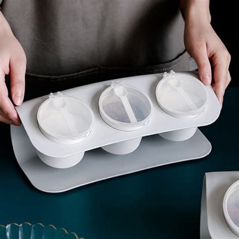 Badu Bg Триклетъчна кутия за подправки Кухненски буркан за подправки Контейнер за съхранение на