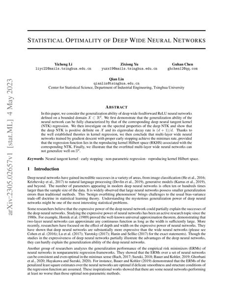 Statistical Optimality Of Deep Wide Neural Networks Deepai