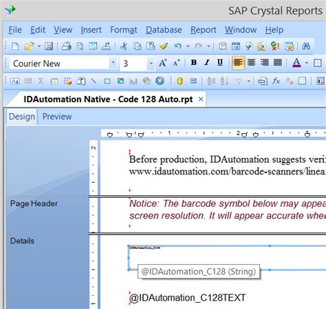 Native Crystal Reports Barcode Generator User Manual