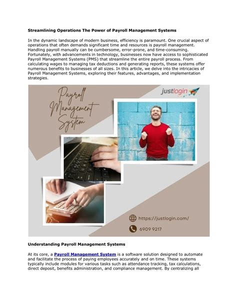 Ppt Streamlining Operations The Power Of Payroll Management Systems Powerpoint Presentation