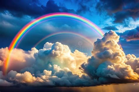 A Stunning Double Rainbow Arcing Across The Sky Connecting Two Majestic