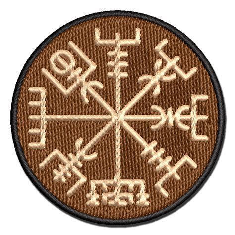 Viking Vegvisir Norse Protection Rune Applique Multi Color Embroidered