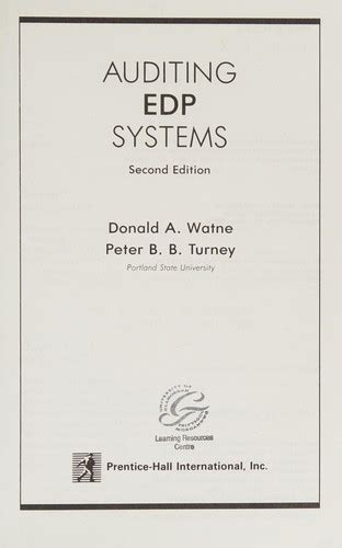 Auditing EDP Systems By Donald A Watne Open Library