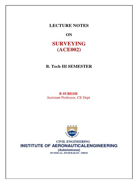 Surveying Lecture Notes Pdf Pdf Surveying Observational Error